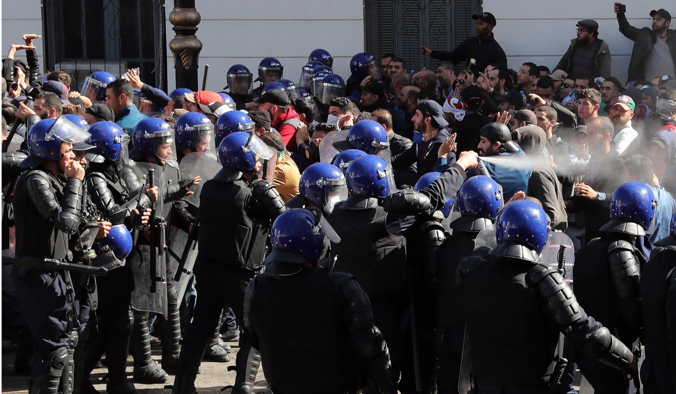 Algerian police fire tear gas at mass protest against president | South ...