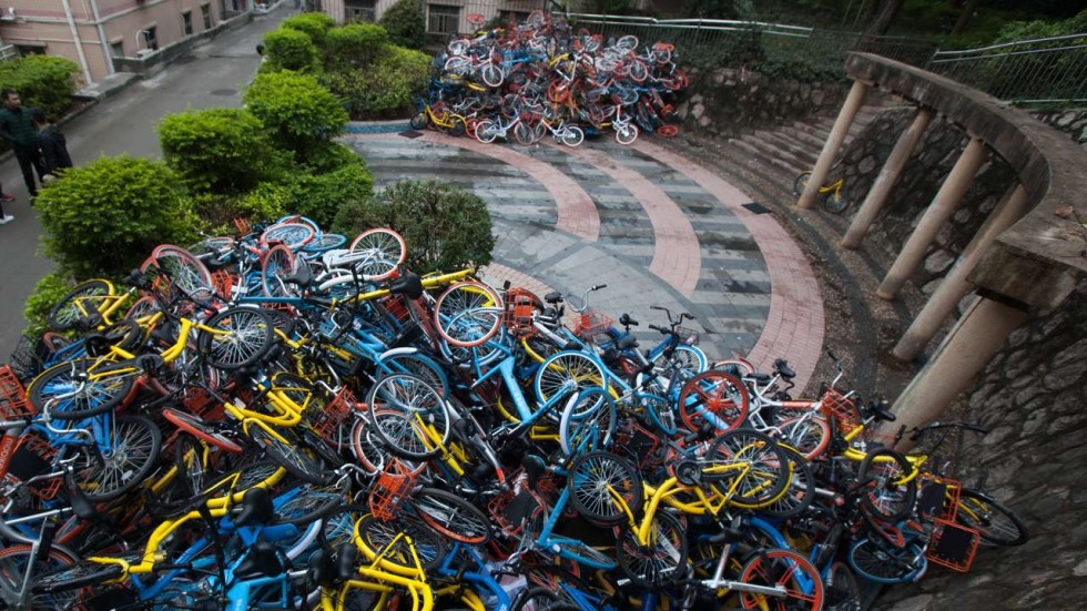 More than 500 rented bikes – many vandalised – left dumped in piles ...