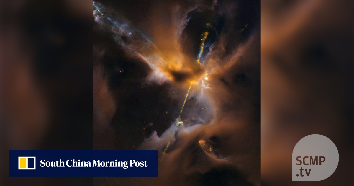 Hubble space telescope captures new "lightsaber" star | South China ...